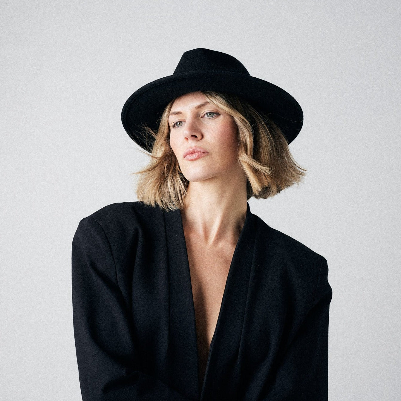 PARKER | 100% Australian Merino Wool | Women's Fedora Hat | Black ...