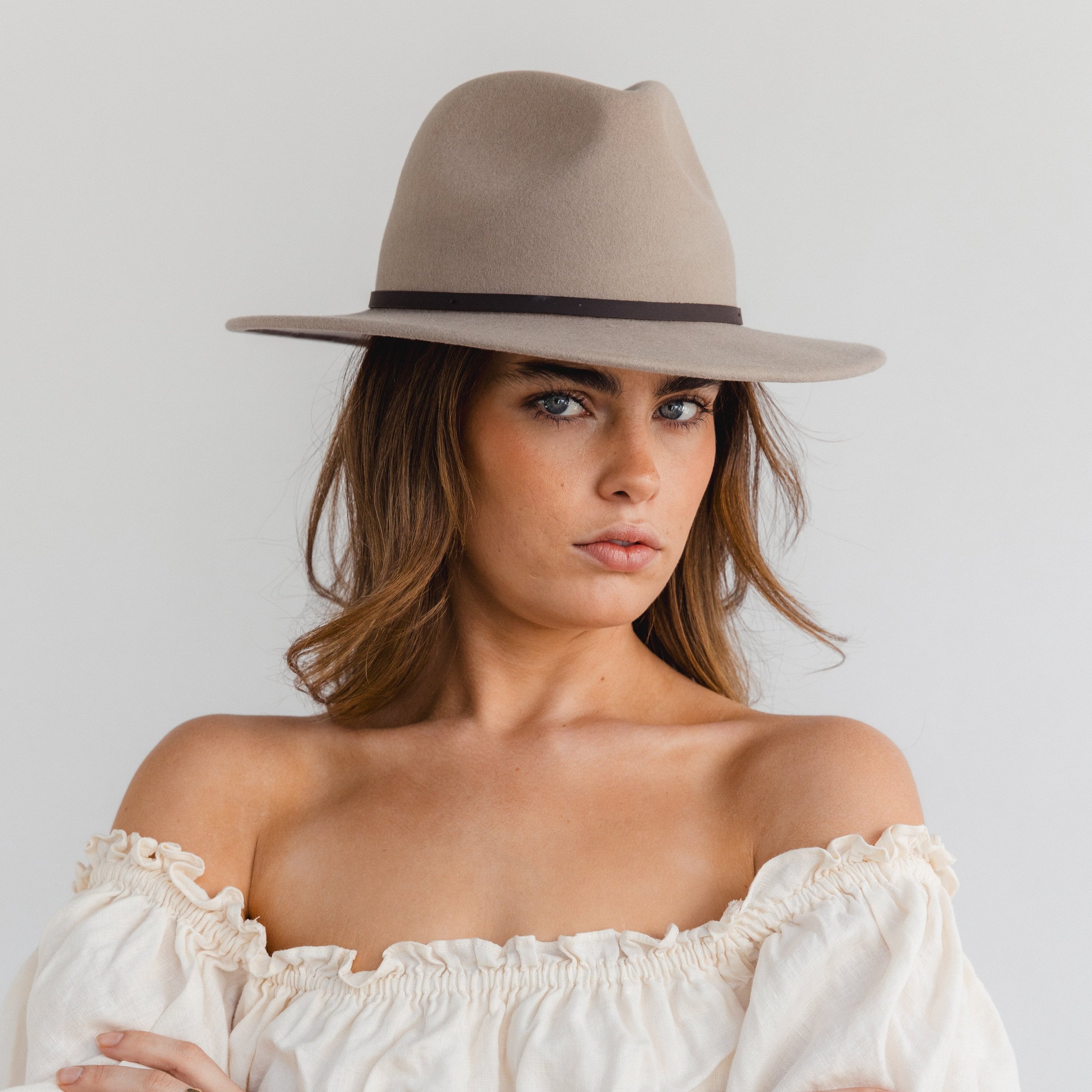JOEY | Women's Fedora Hat | 100% Superfine Merino Wool | Neutral Bone ...